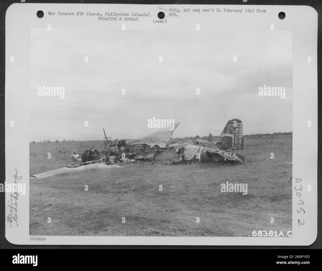 This Jap "Sally," parked on the San Manuel Airfield, was utterly ...