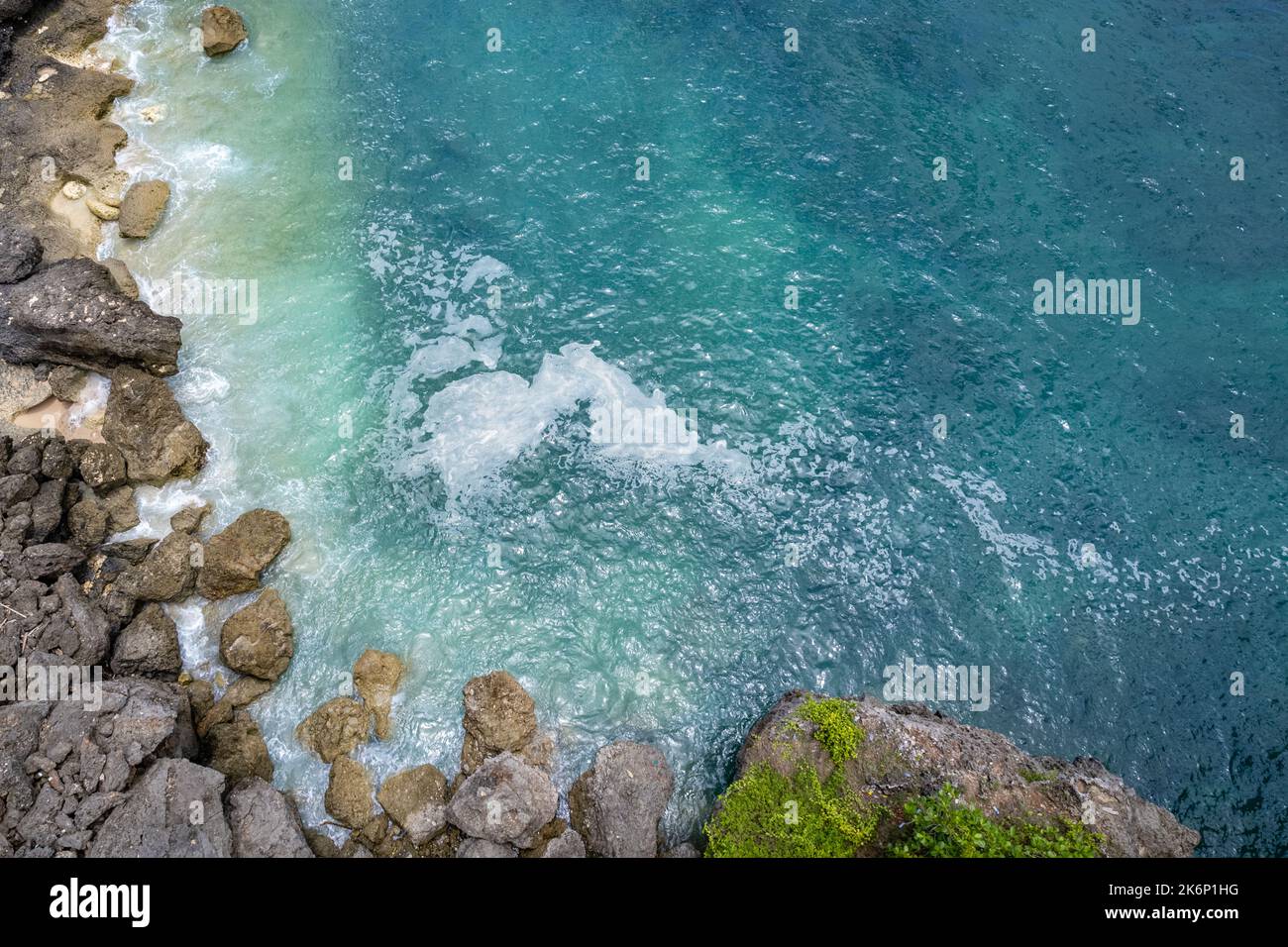 Aerial shot of Balangan Beach and the ocean. Bukit, Bali, Indonesia ...