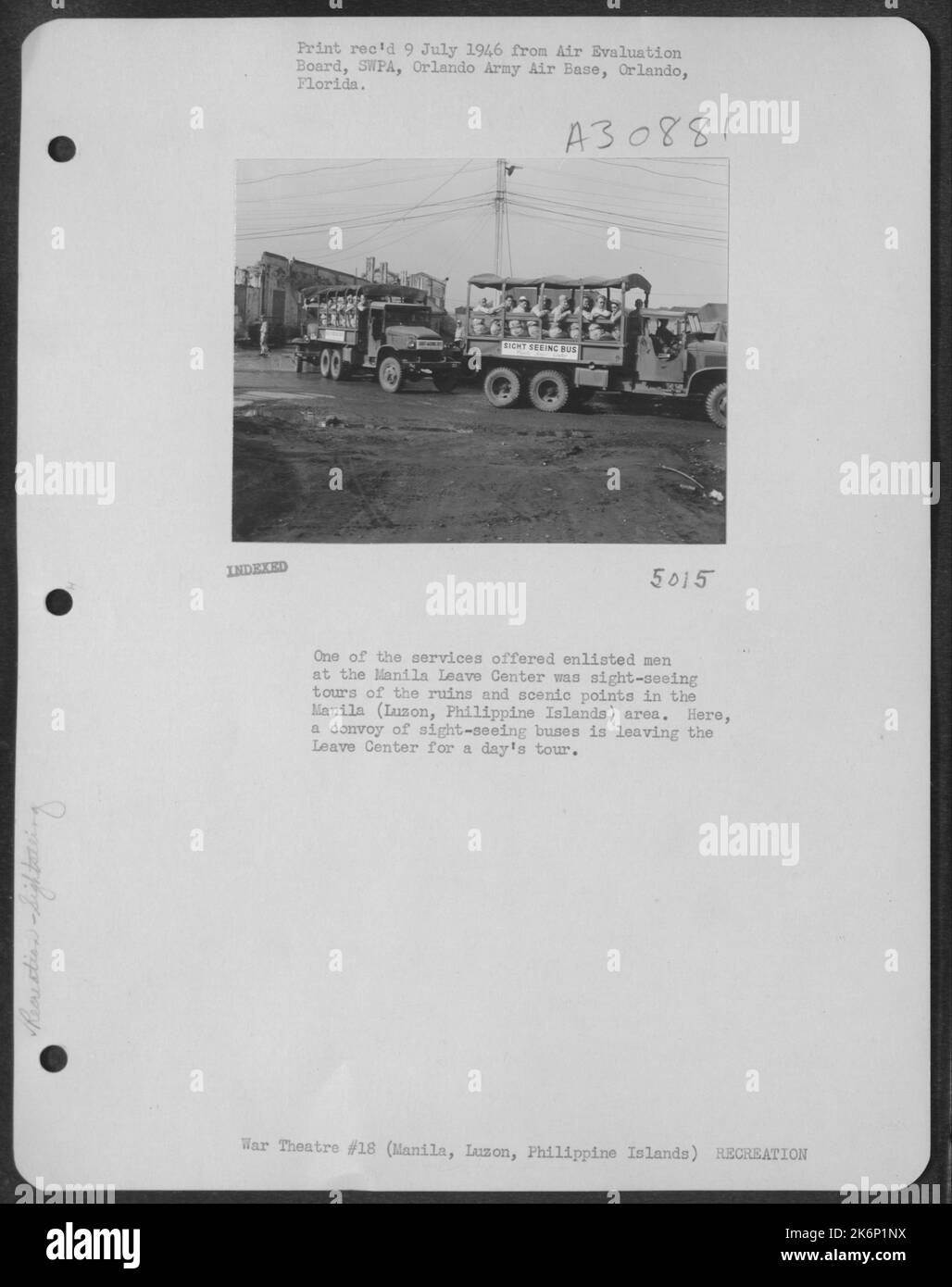 One of the services offered enlisted men at the Manila Leave Center was ...