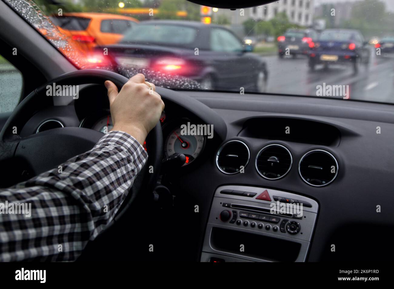 Slow driving in traffic jams Stock Photo - Alamy