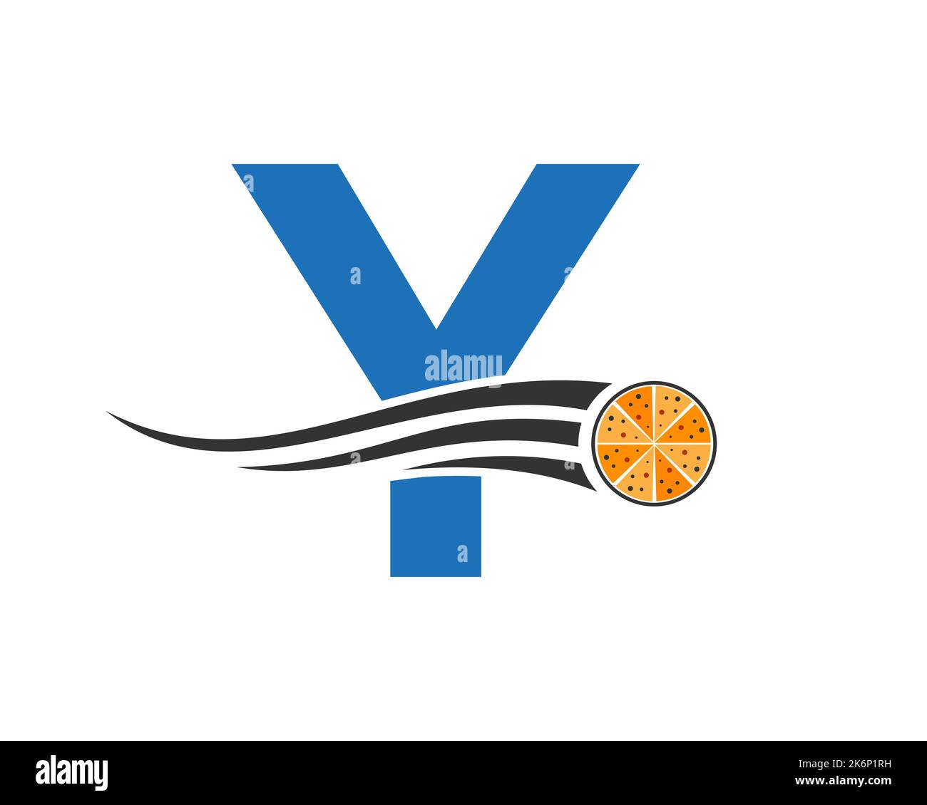 Initial Letter Y Cafe Restaurant Logo With Pizza Concept Vector ...