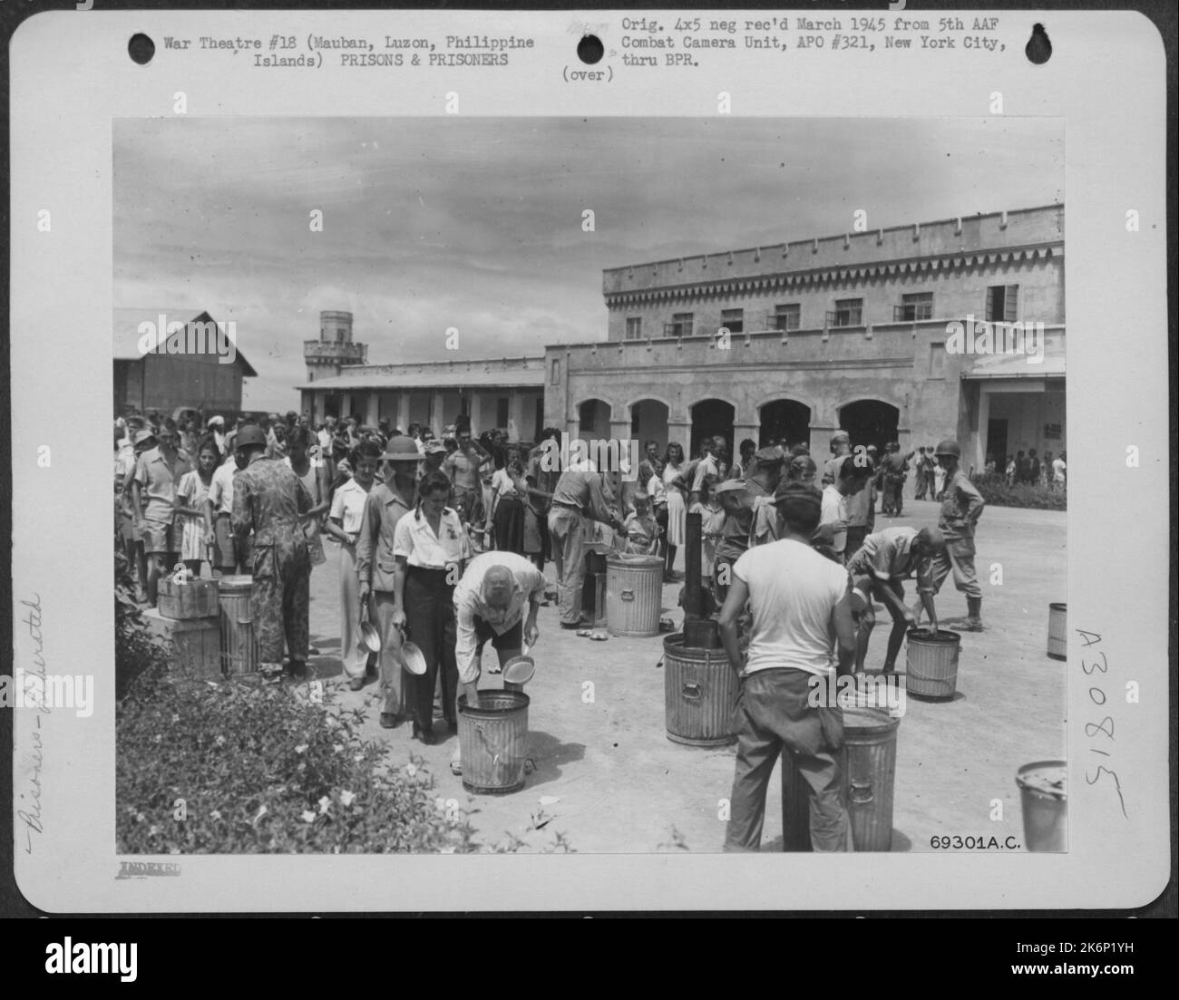 At Bilibid Prison on Luzon, Philippine Islands, liberated prisoners are ...