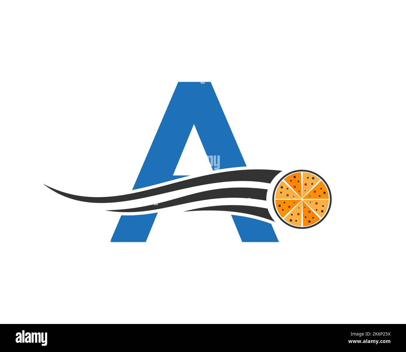 Initial Letter A Cafe Restaurant Logo With Pizza Concept Vector ...