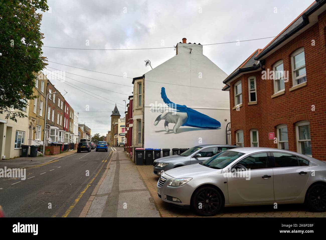 Margate, UK - October 5 2022 - Large scale mural by artist Nuno Viegas ...