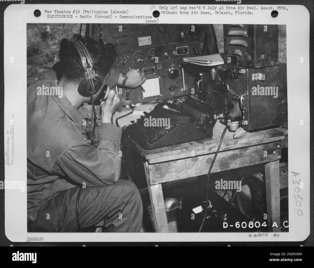 This VHF (Very High Frequency) radar set at Division Command Post has ...