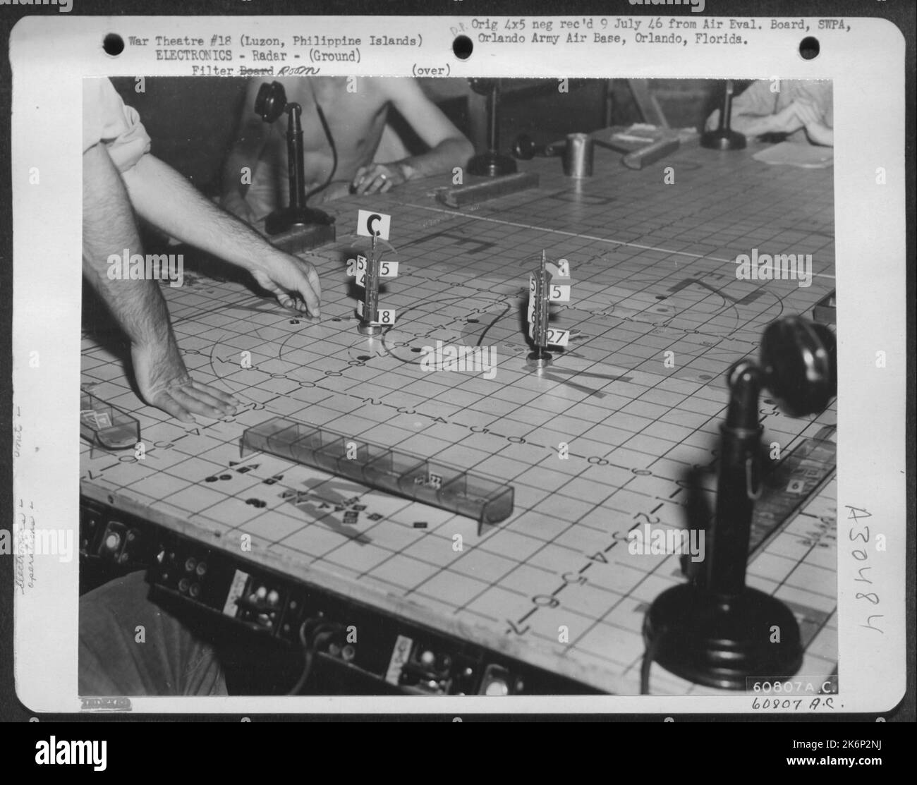 The filter board with a scale of two inches to the mile, maps out an ...