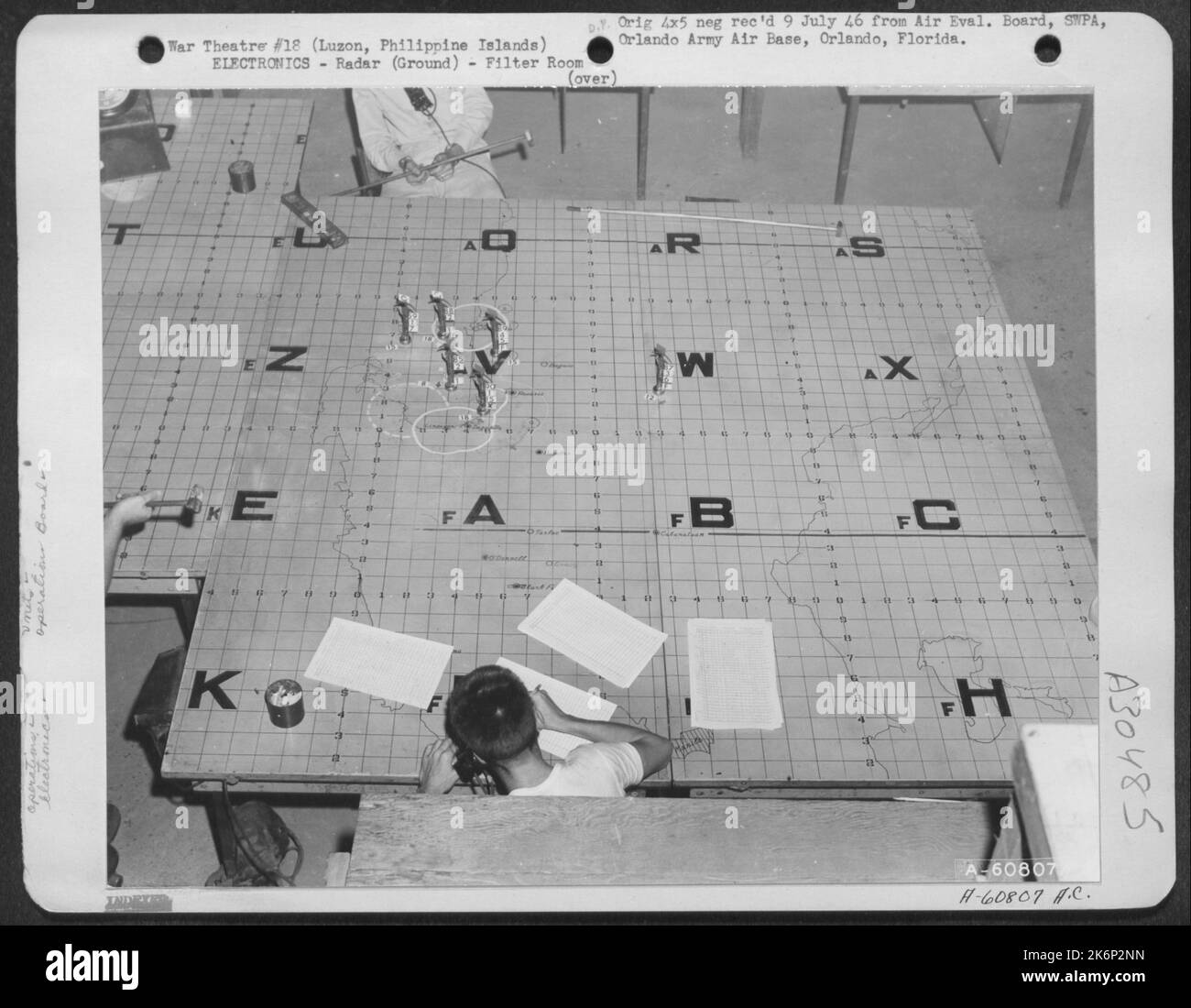 Operations Board at the 45th Fighter Control Center, Luzon, Philippine ...