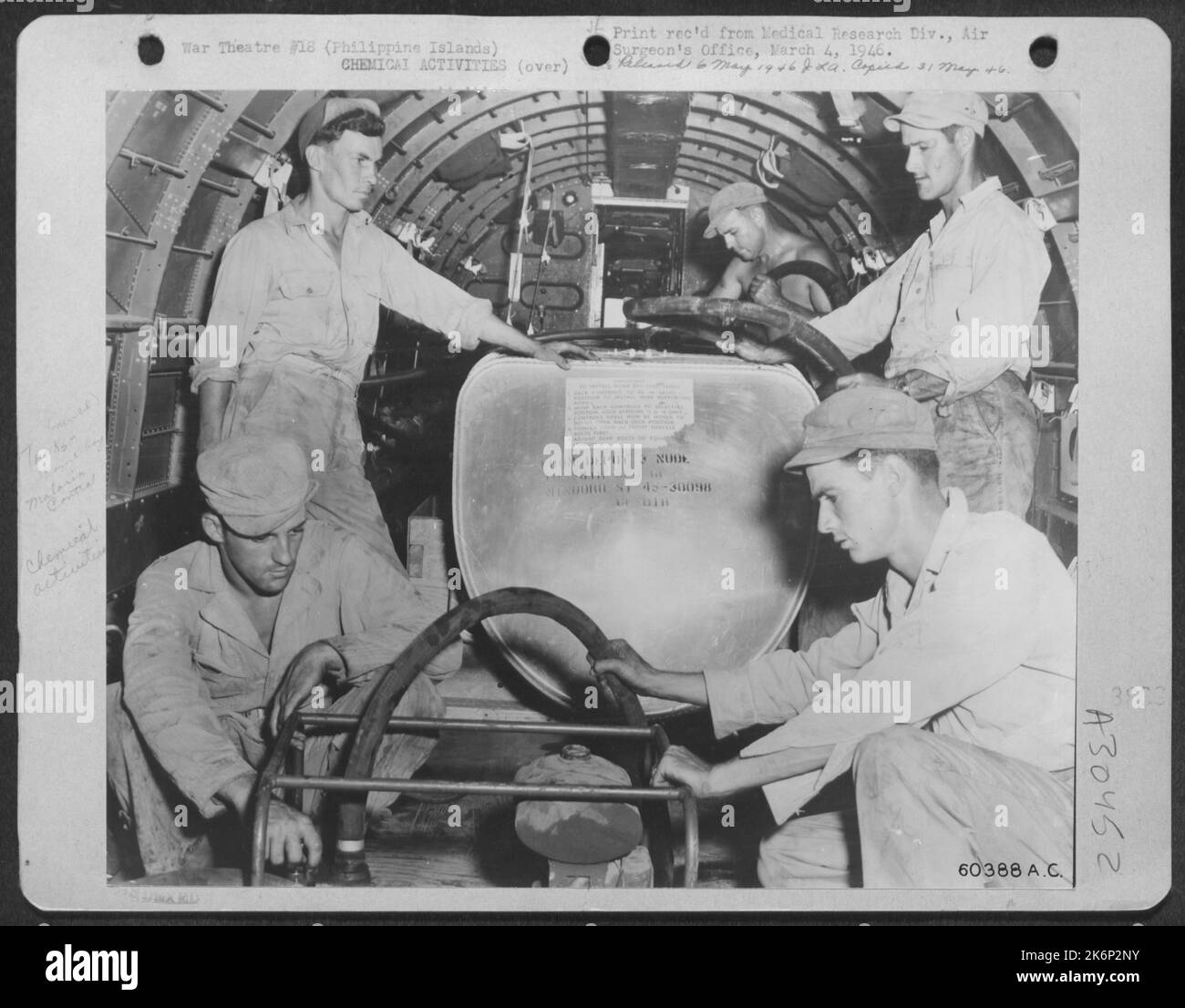 Bomb-bay tank installed in a Douglas C-47 used to hold DDT powder for ...