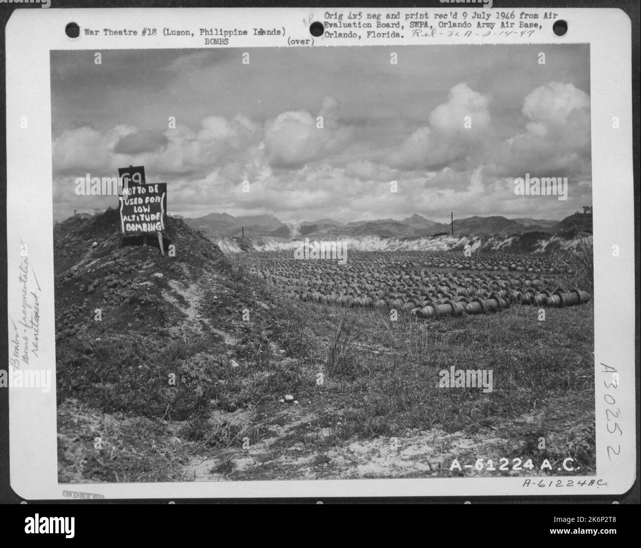 260 Pound Fragmentation Bombs Stored In Revetment Area Near Clark Field ...