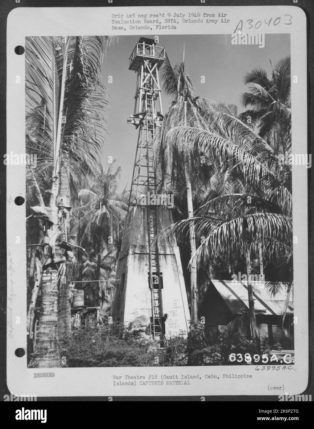 May 1945-Japanese control tower for the seaplane base at Cauit Island ...