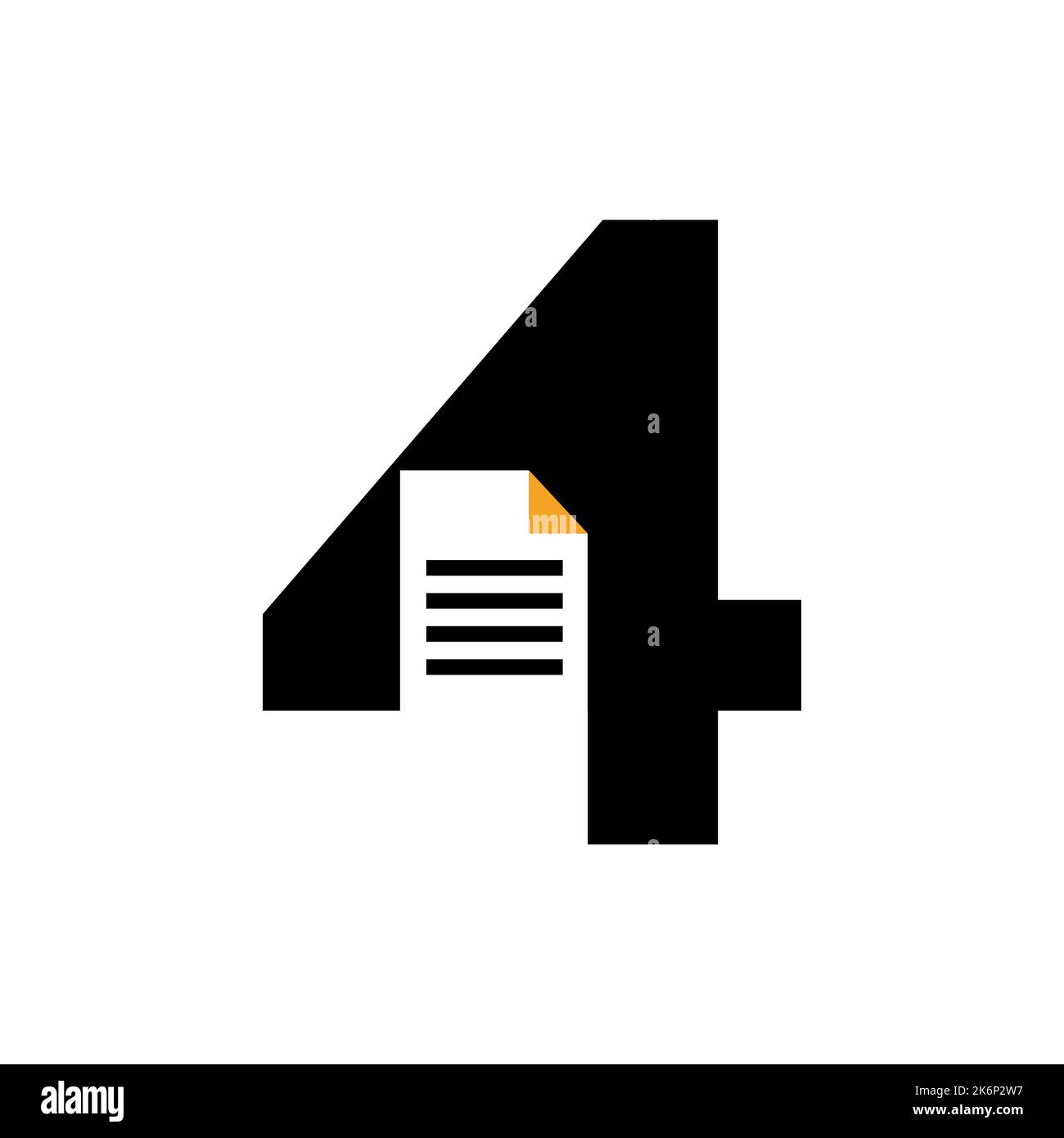 Letter 4 Paper Document Logo Vector Template Simple Concept Stock ...