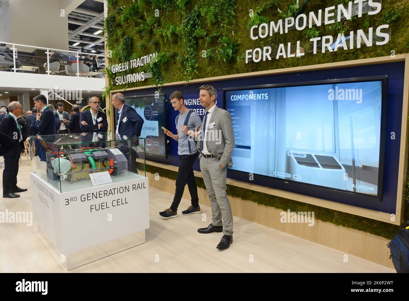 Hydrogen fuel cell system on display at the Alstom train manufacturers ...