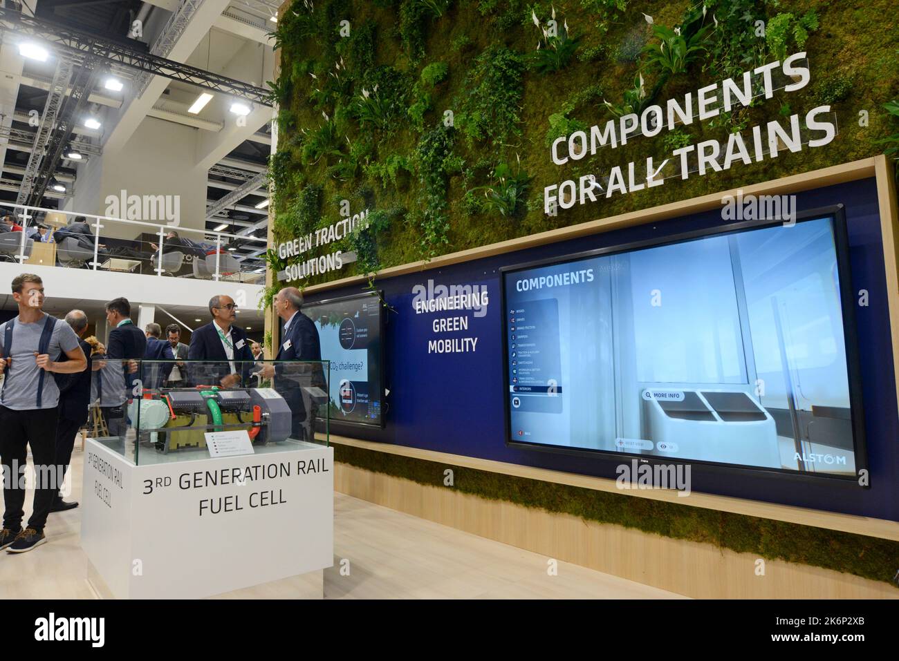 Hydrogen fuel cell system on display at the Alstom train manufacturers ...