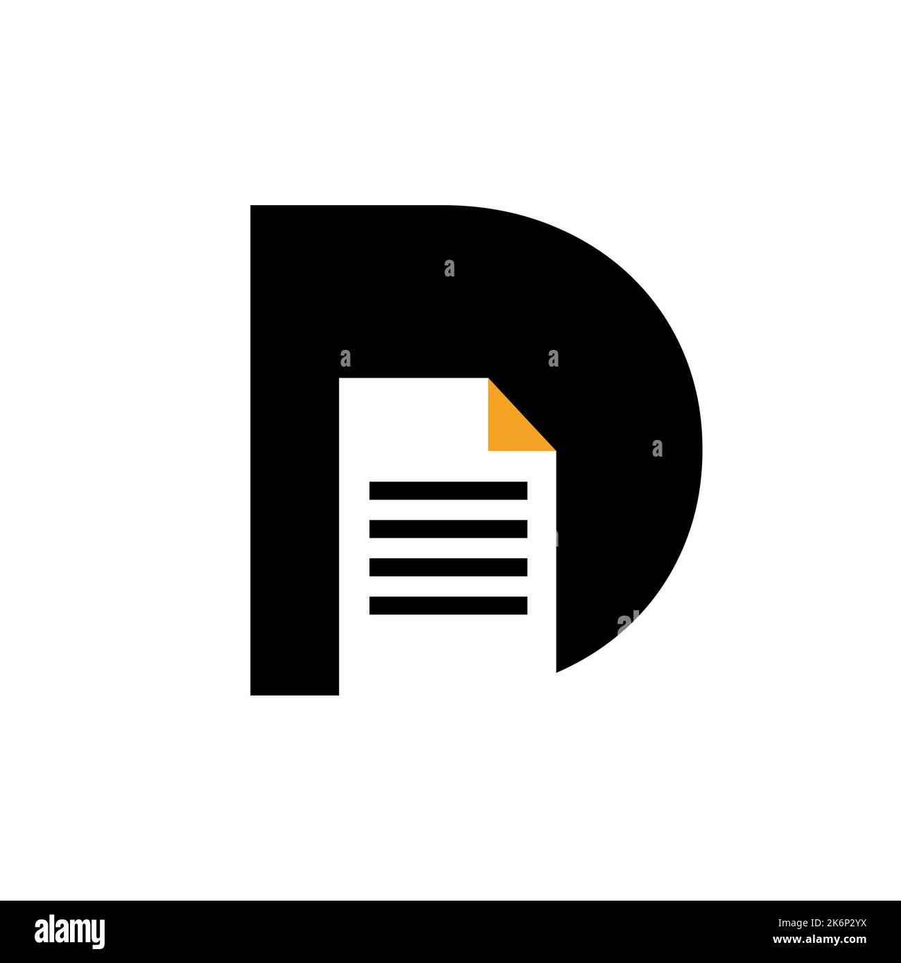 Letter D Paper Document Logo Vector Template Simple Concept Stock ...