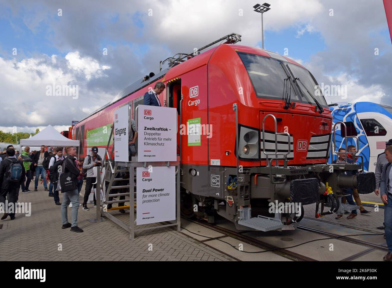 Deutsch Bahn DB cargo electric locomotive on display at Innotrans ...
