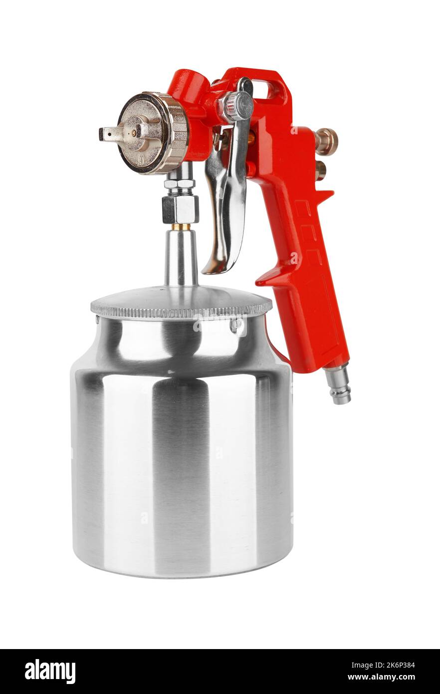 Painting spray gun isolated on white background Stock Photo - Alamy