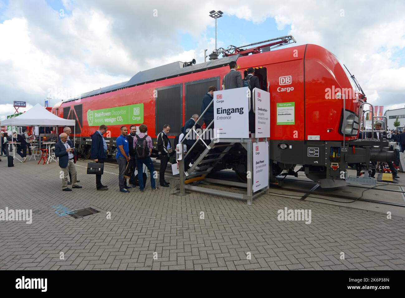 Deutsch Bahn DB cargo electric locomotive on display at Innotrans ...