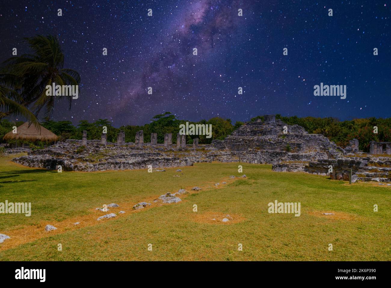 Ancient ruins of Maya in El Rey Archaeological Zone near Cancun ...
