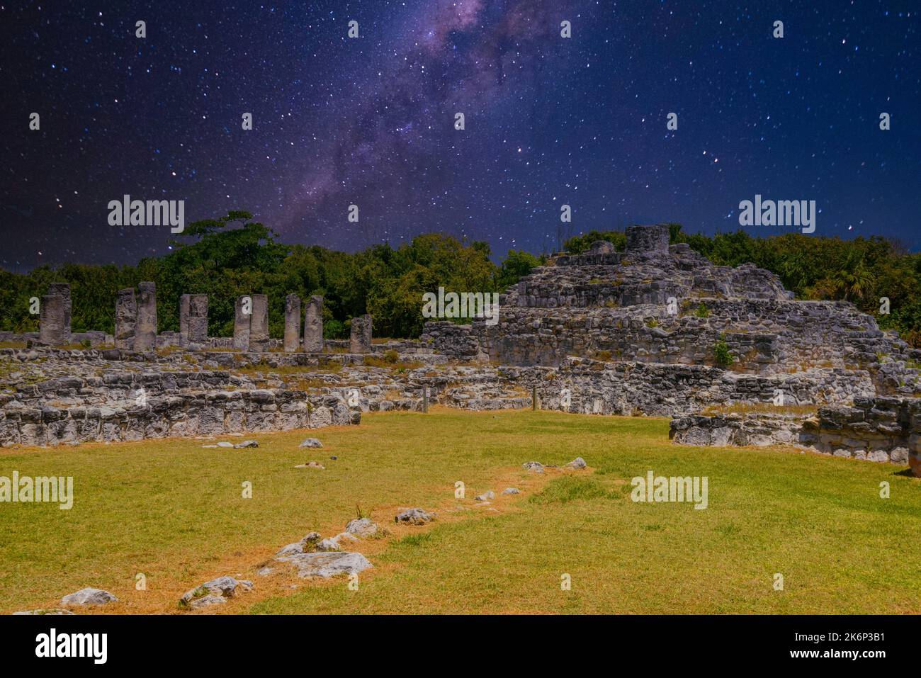 Ancient ruins of Maya in El Rey Archaeological Zone near Cancun ...