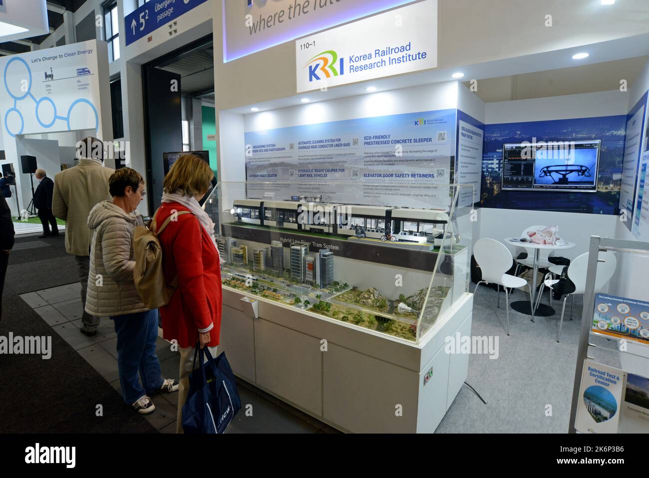 Railway Engineers examining new trains and displays at Innotrans ...