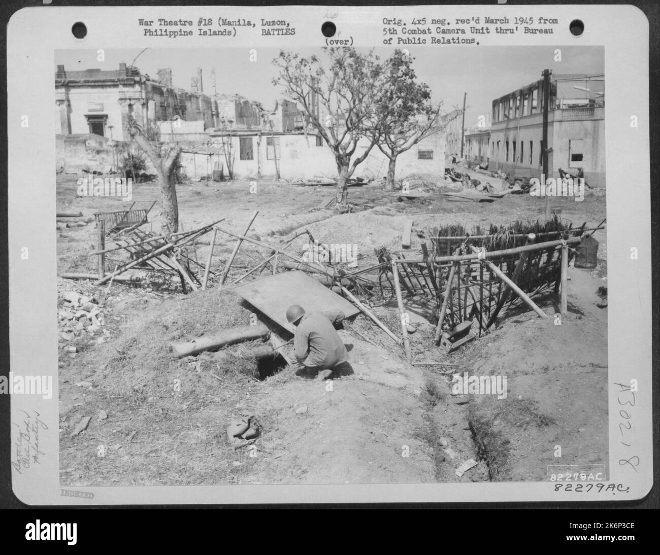 The intricate maze of Japanese defenses inside the west wall of ...