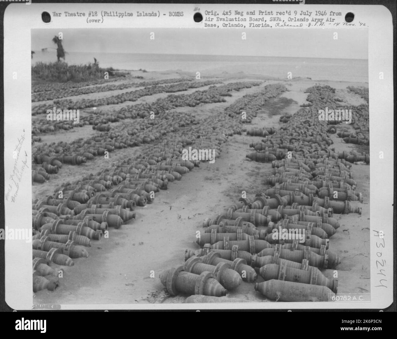 A heavy rain storm almost covered some of the 260 lb. fragmentation ...