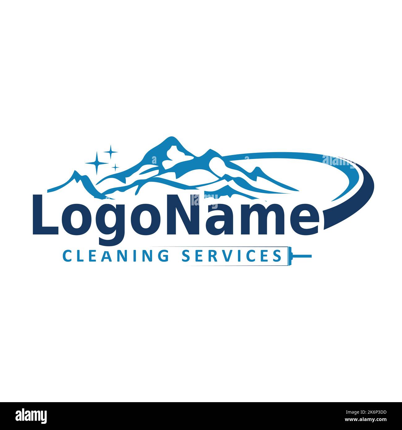 Cleaning service logo with mountains vector Stock Vector Image & Art ...