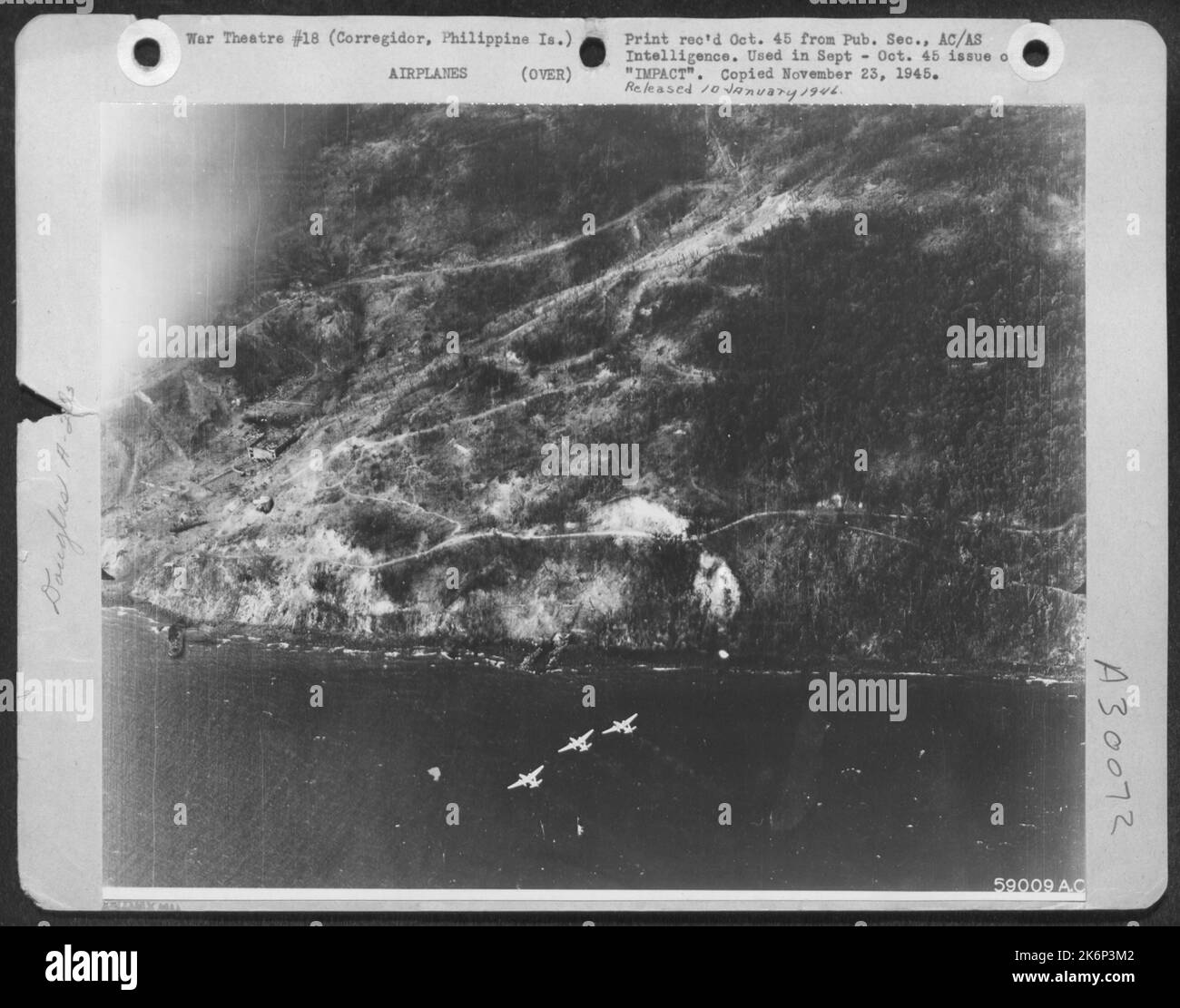 Douglas A-20's head for targets on Corregidor while the invasion is ...