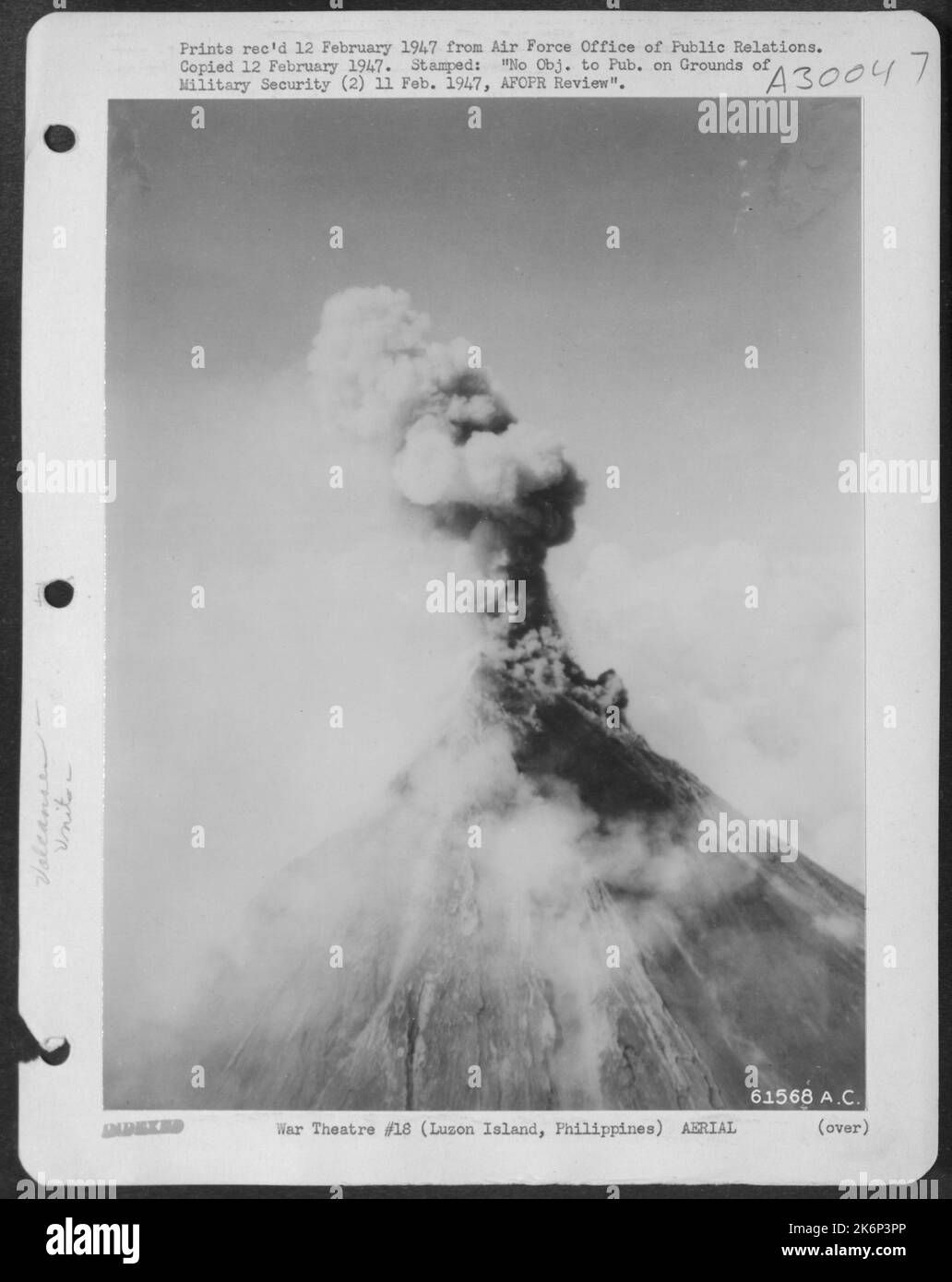 MAYON VOLCANO ERUPTS. This series of photographs, taken from a Douglas ...