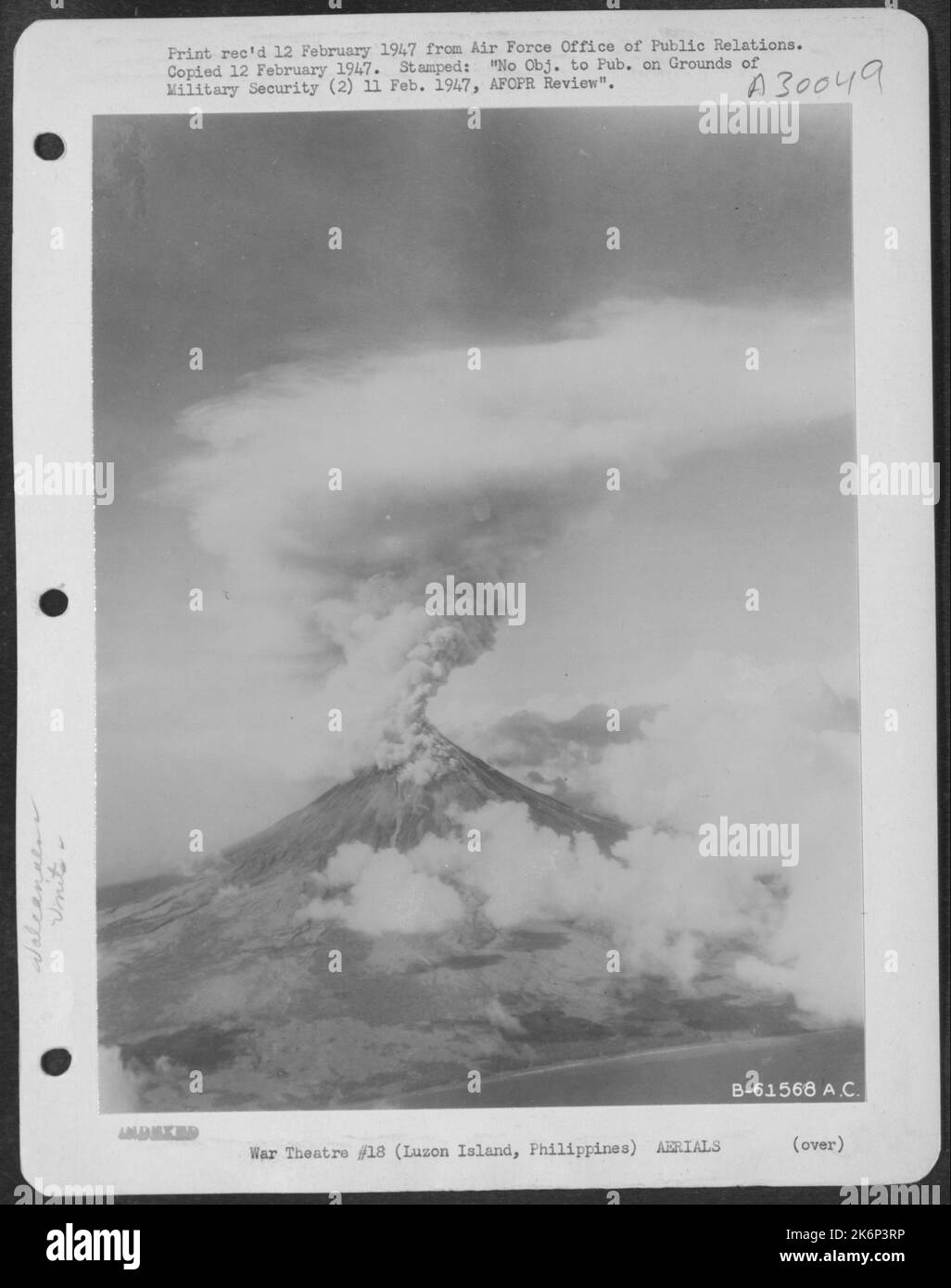 MAYON VOLCANO ERUPTS. This series of photographs, taken from a Douglas ...