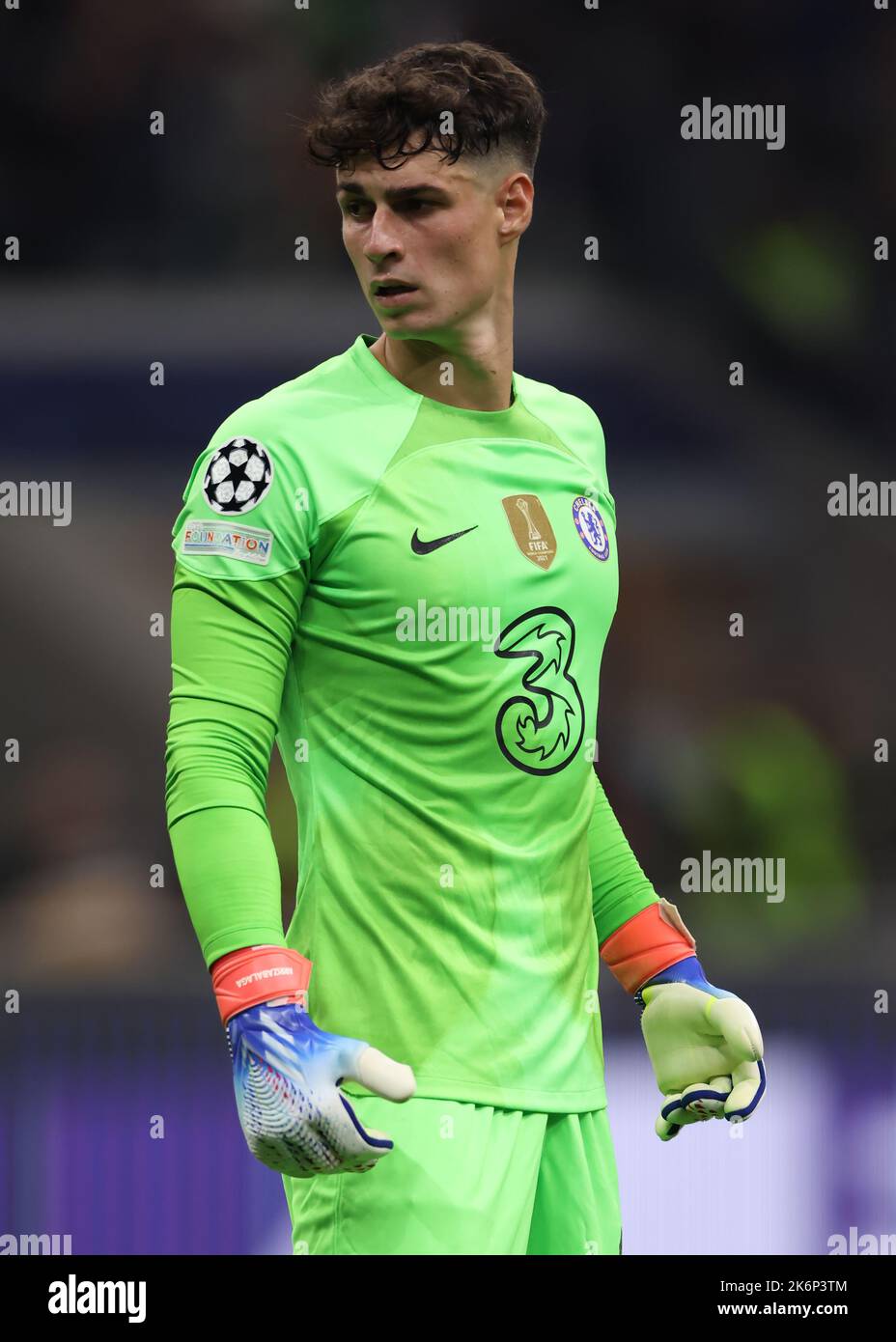 Milan, Italy, 11th October 2022. Kepa of Chelsea FC looks over his ...