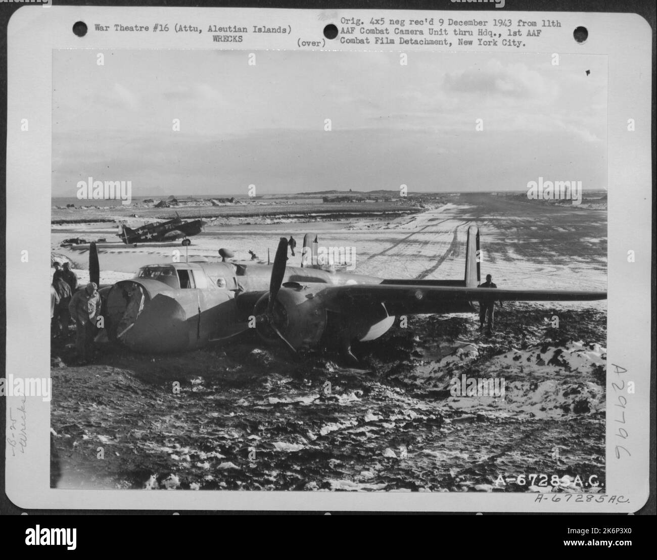 On 13 November 1943, A North Americna B-25 Skidded While Landing On The ...