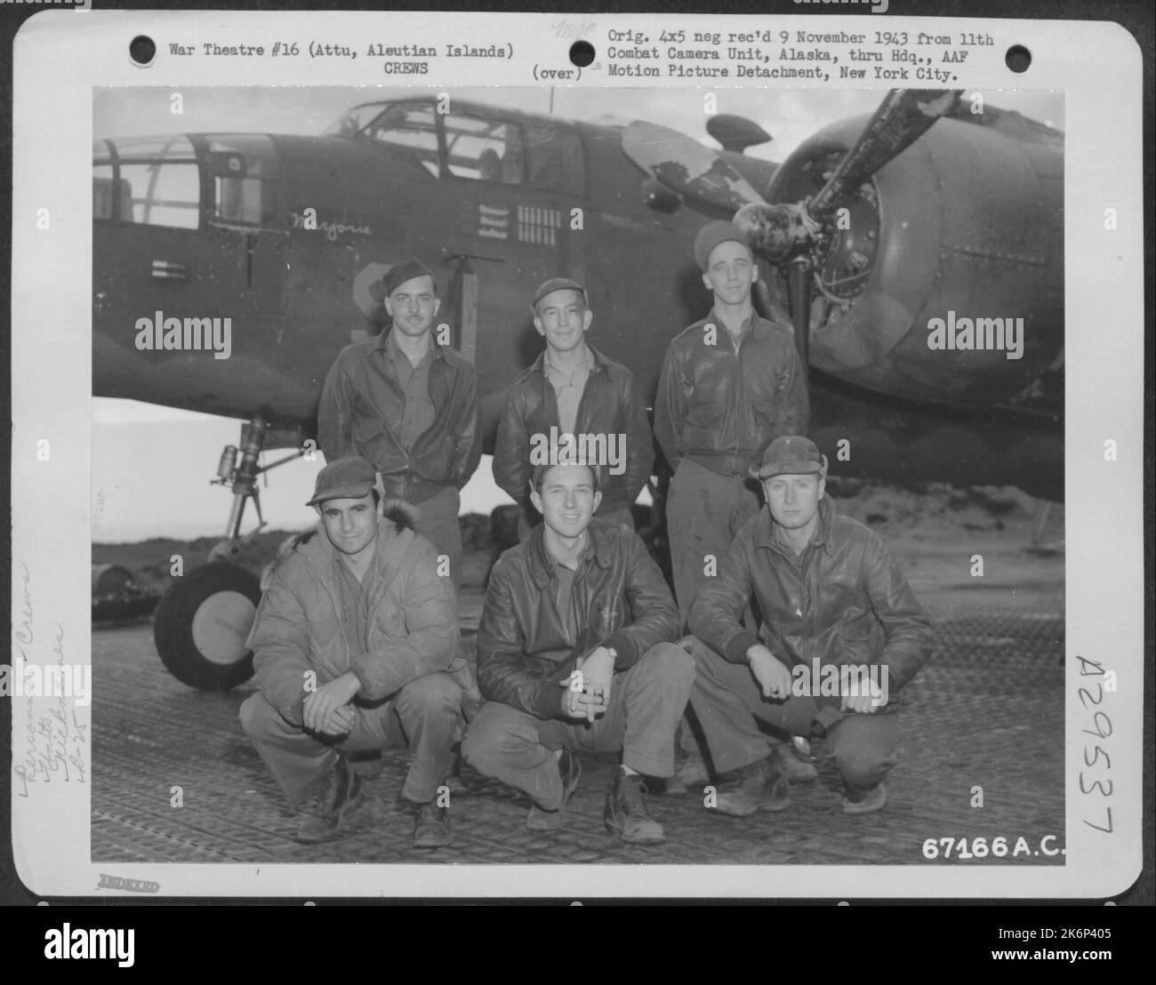 Lt. M.I. Temple And Crew Pose Beside The North American B-25 'Marjorie ...