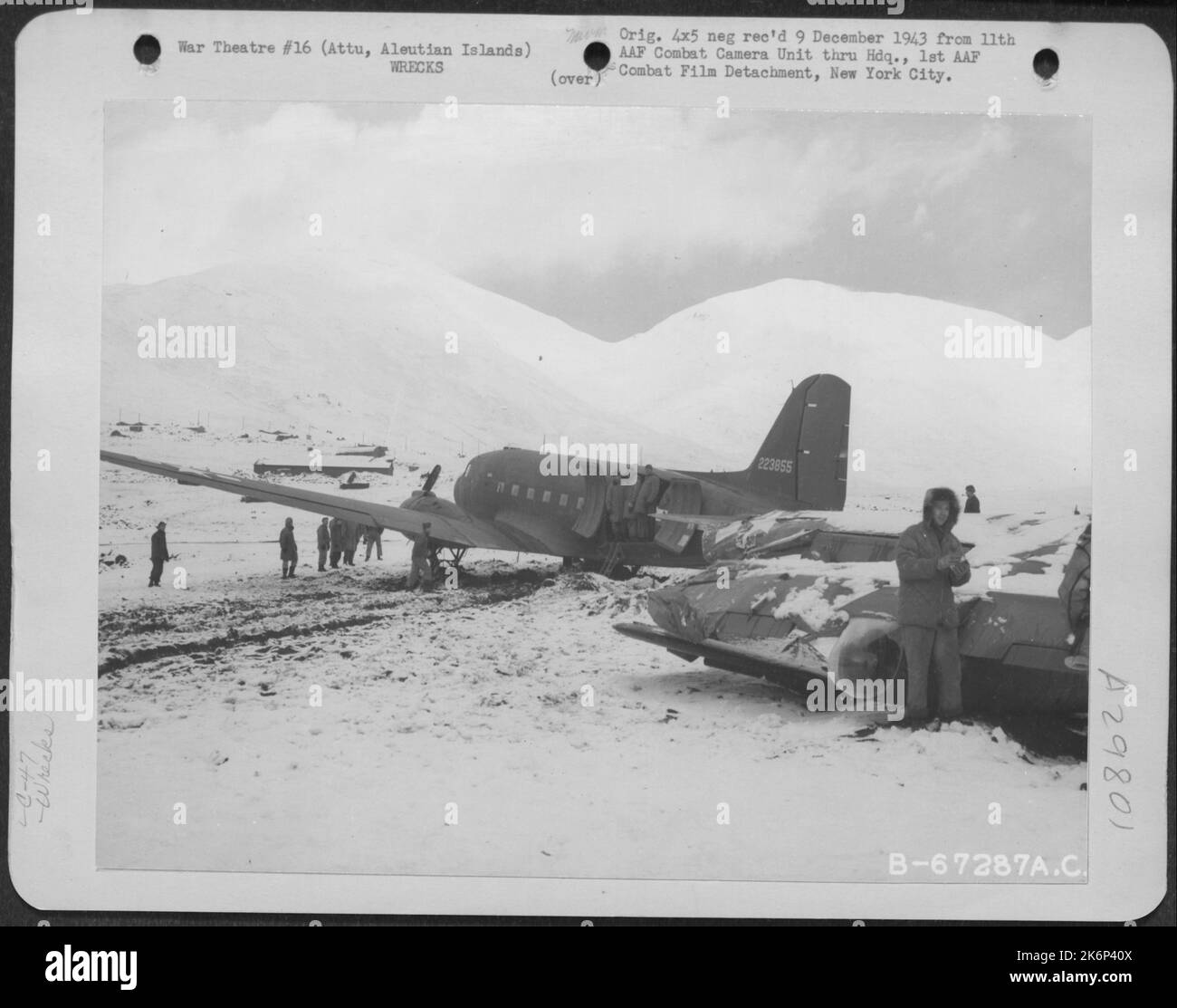 On 13 November 1943, a North American B-25 skidded while landing on the ...