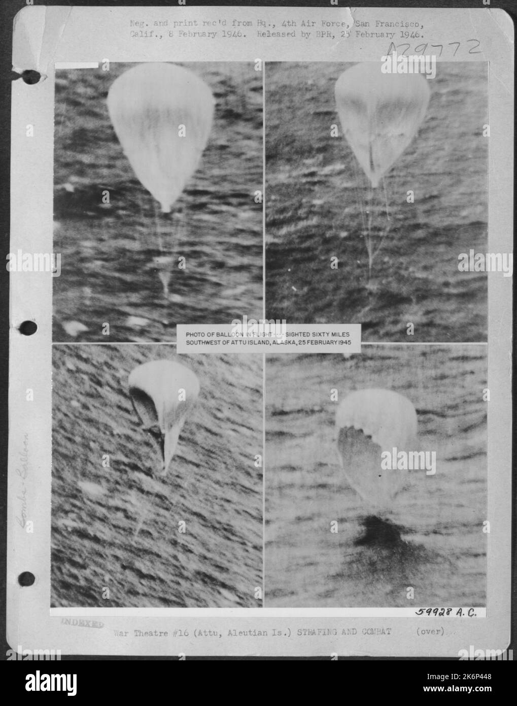 Japaneseanese balloons with bombs are shot down sixty miles southwest ...