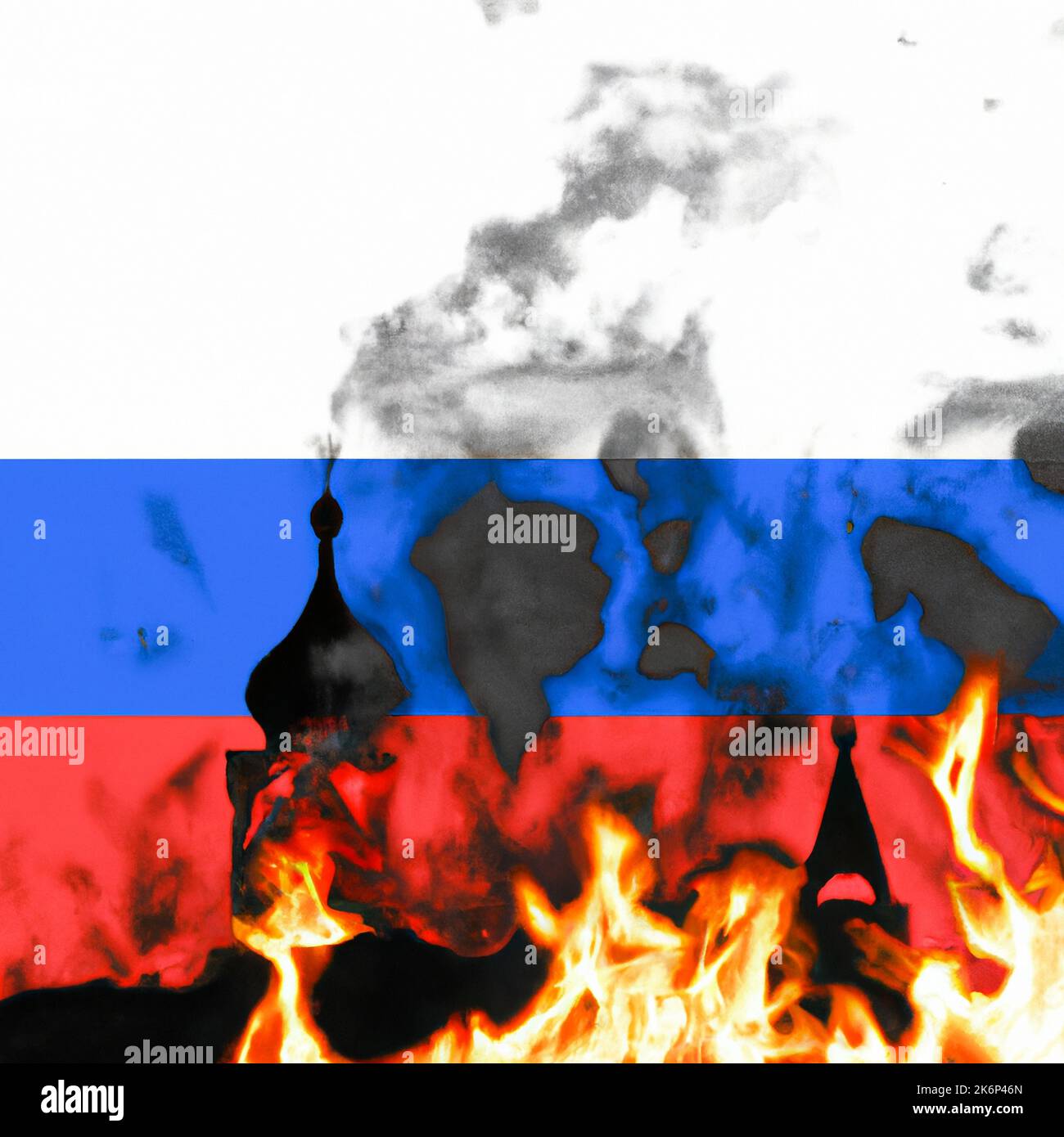 Burning russian flag hi-res stock photography and images - Alamy