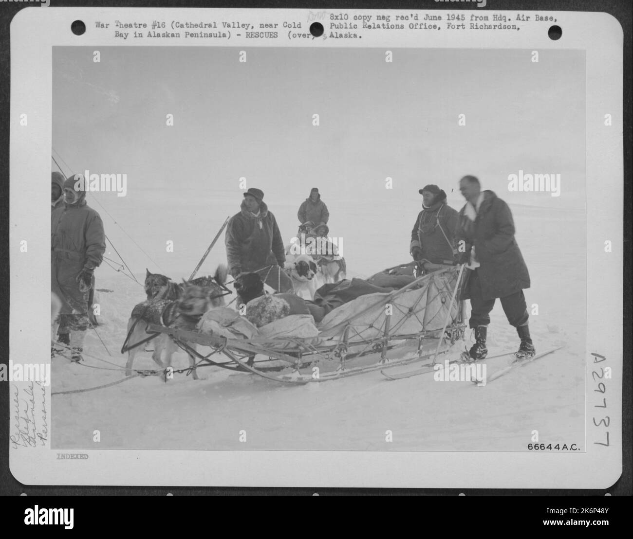 The survivors of the wrecked Douglas C-47 in Cathedral Valley, Alaska ...