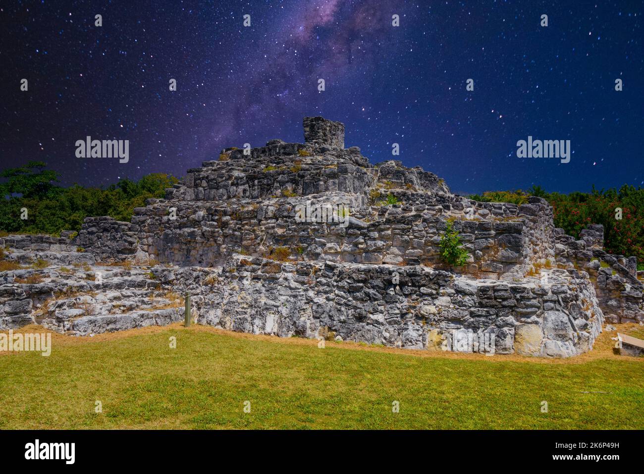 Ancient ruins of Maya in El Rey Archaeological Zone near Cancun ...