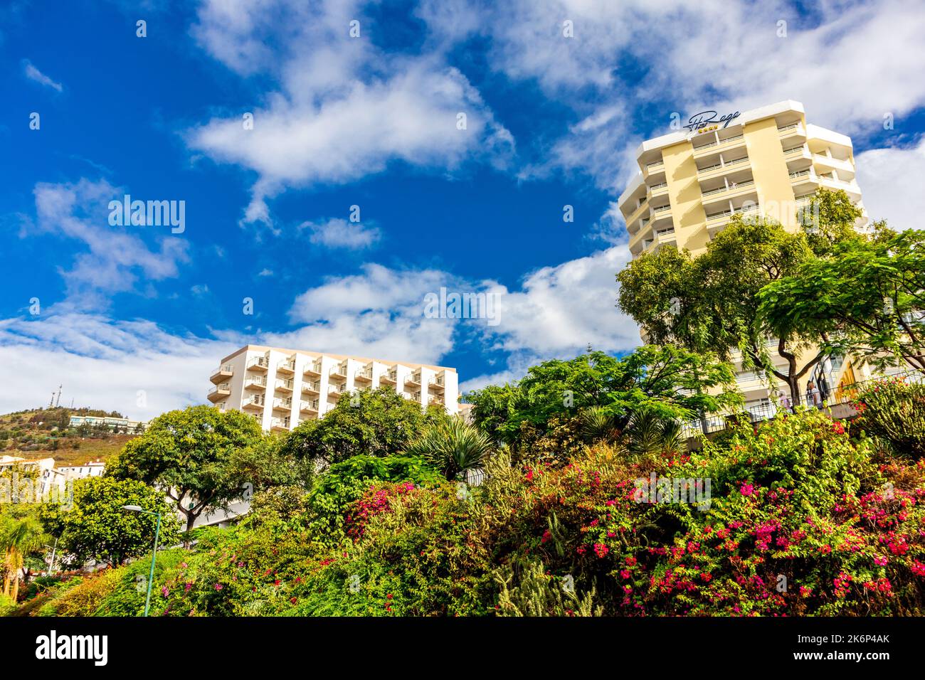 On the way on the city levadas of Funchal with a fantastic view on the ...