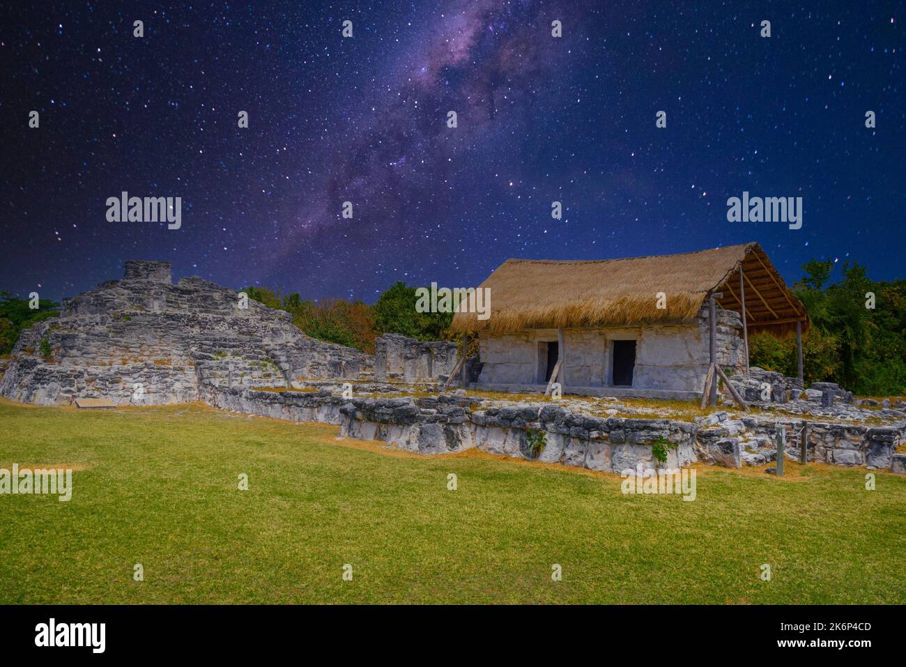 Ancient ruins of Maya in El Rey Archaeological Zone near Cancun ...