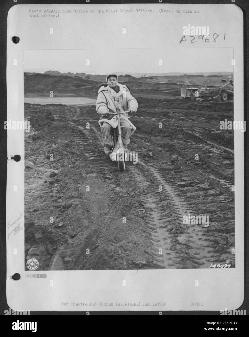 Capt. D.M. Van Ornum, 11th Bomber Command is the only man on the island ...