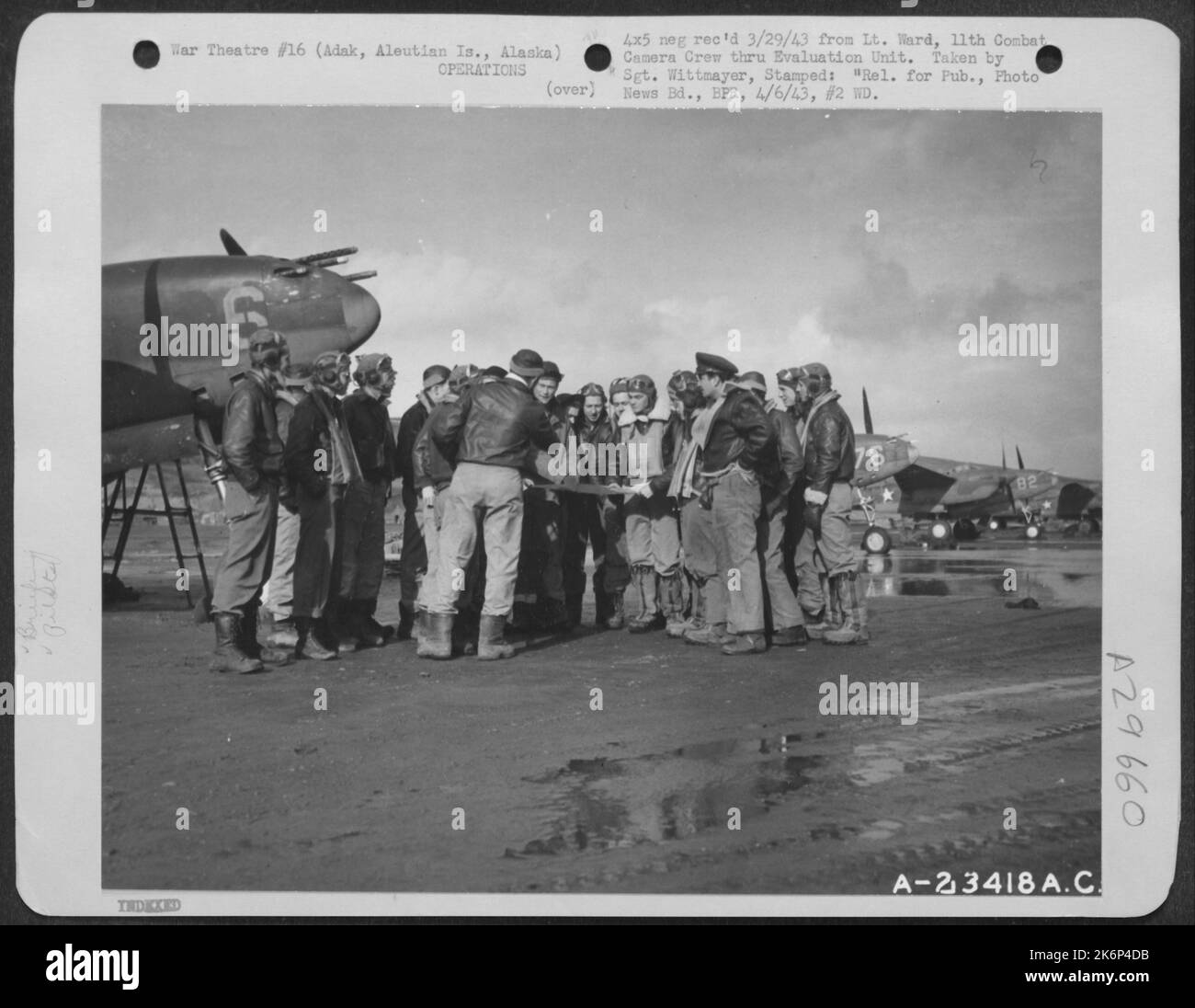 Pilots briefing before take-off on bombing mission Stock Photo - Alamy