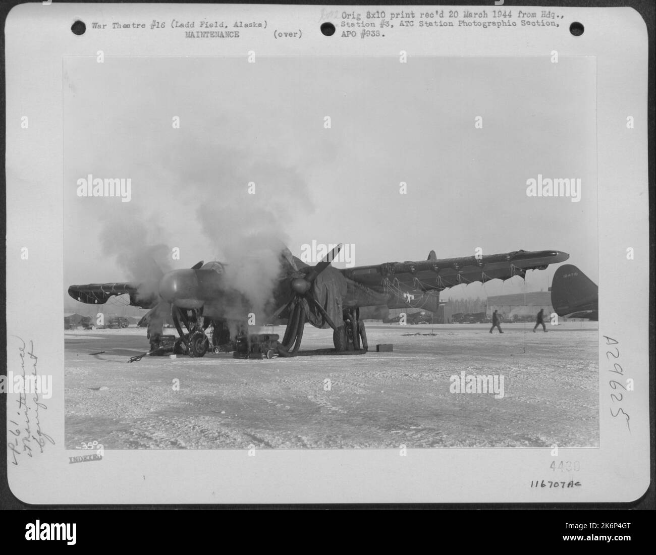 Engine heaters were used on this Northrop P-61 when the temperature was -35F at Ladd Field ...