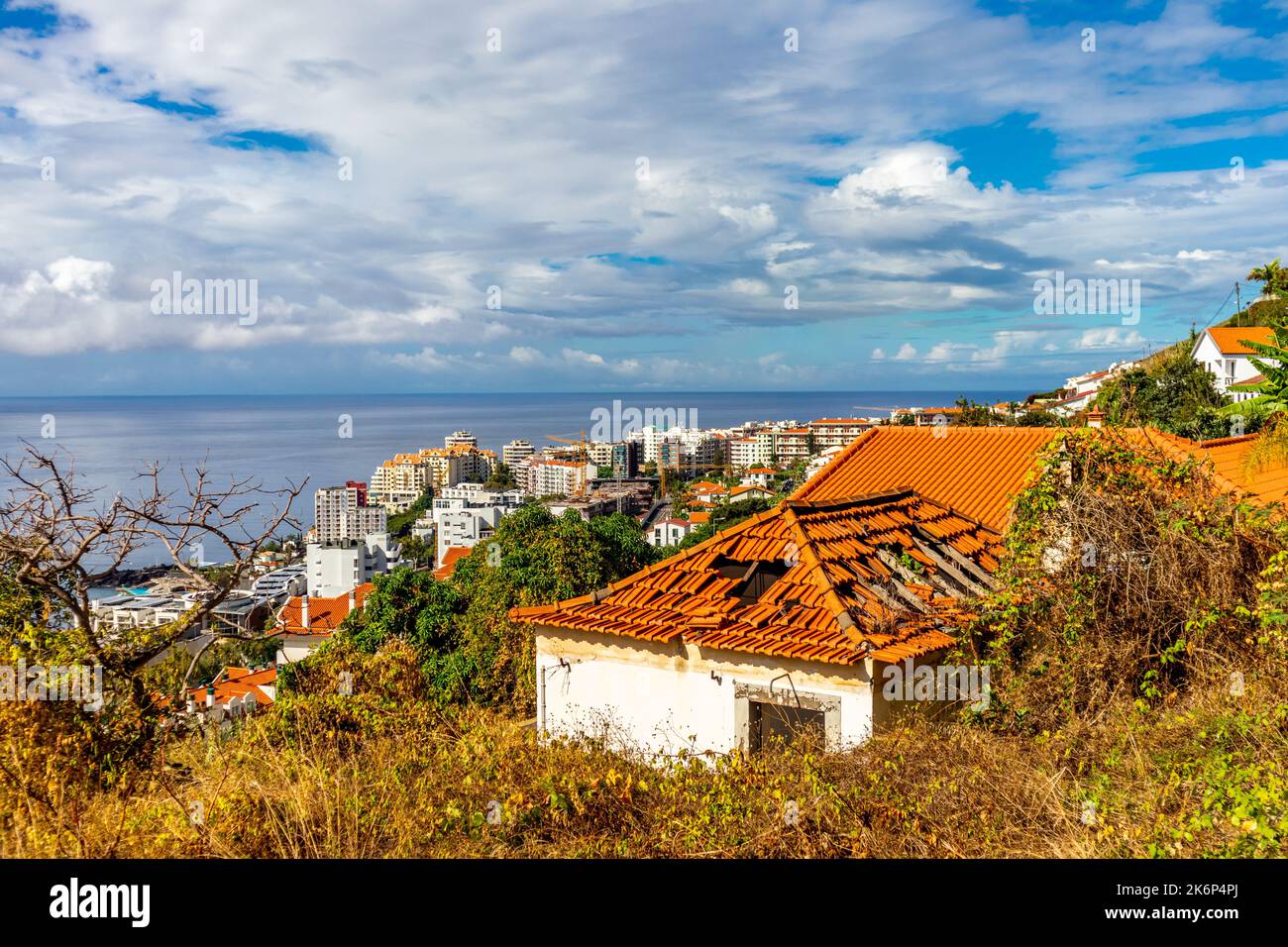 On the way on the city levadas of Funchal with a fantastic view on the ...