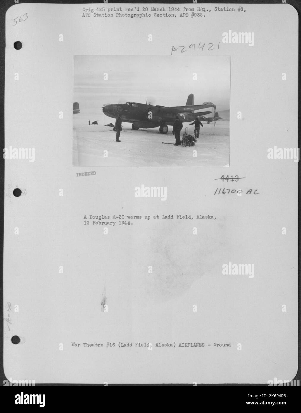 A Douglas A-20 Warms Up At Ladd Field, Alaska, 12 February 1944 Stock ...