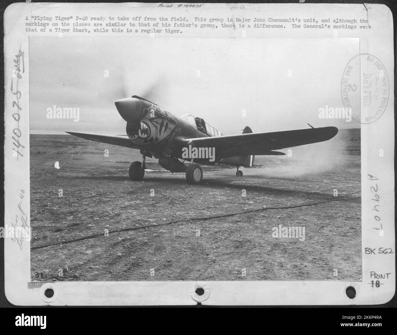 A 'Flying Tiger' P-40 Ready To Take Off From The Field. This Group In ...