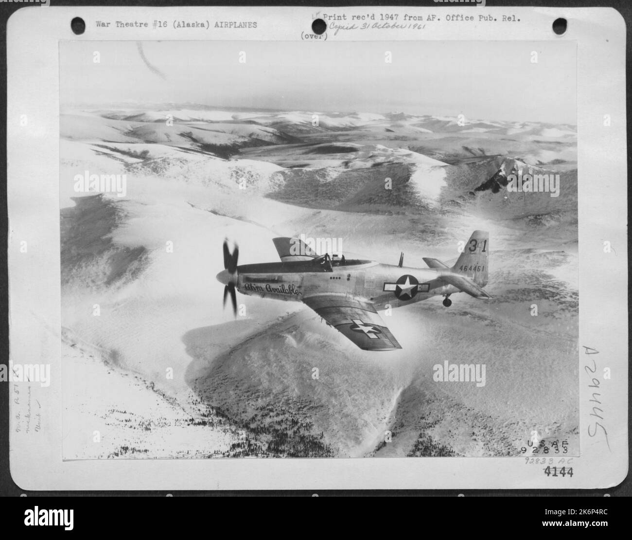 Ladd Field, Alaska - P-51 Aircraft 'Ah'M Available,' 62Nd Fighter ...