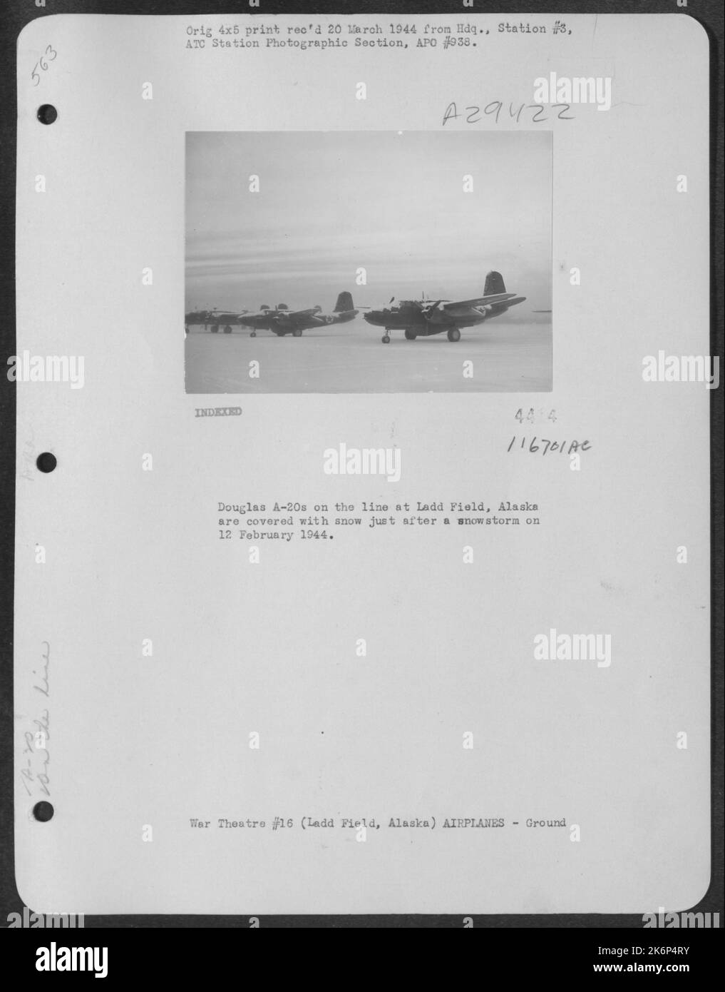 War Theatre #16 (Ladd Field, Alaska) Airplanes - Ground. Douglas A-20S ...