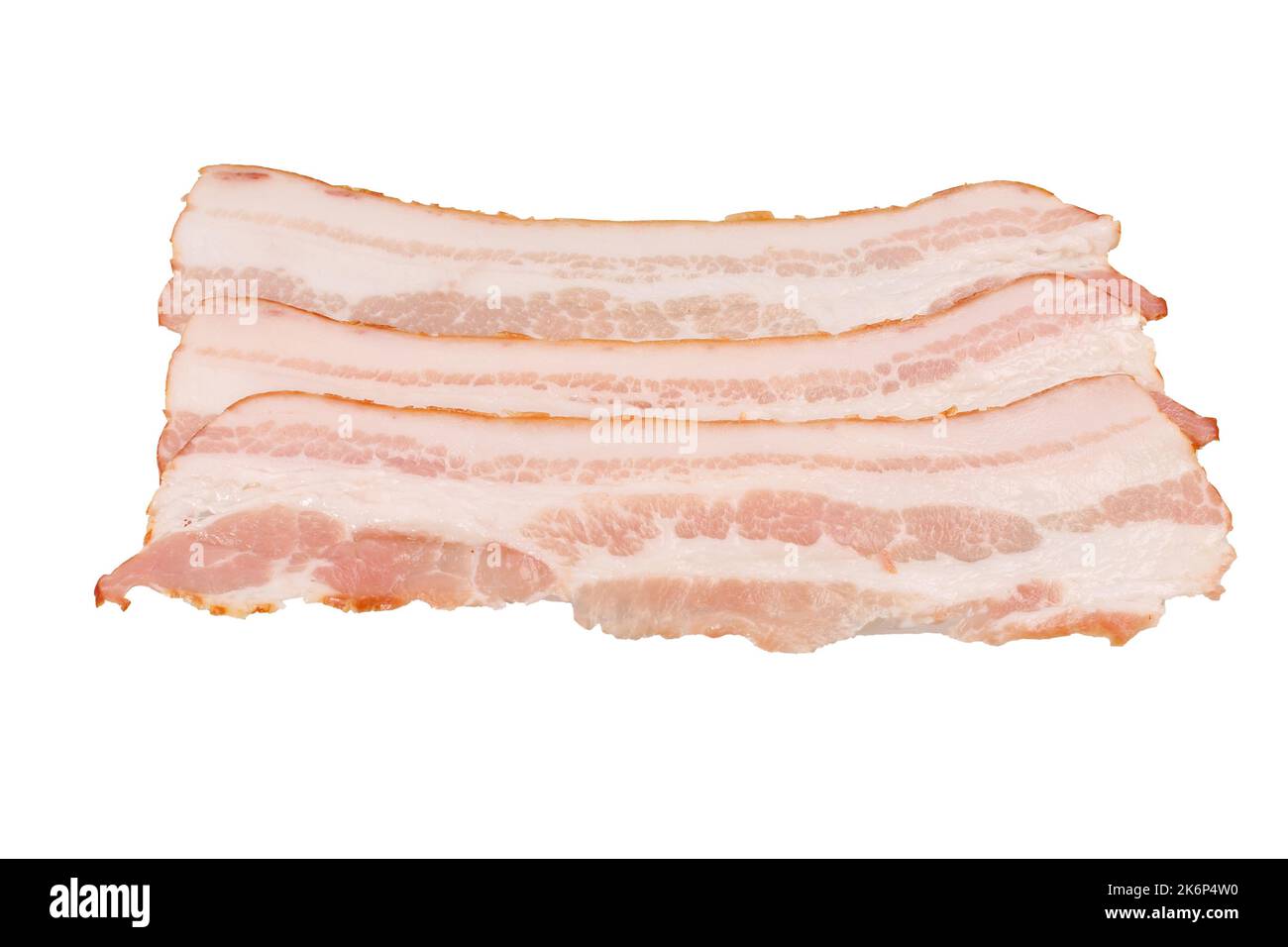 strips of bacon isolated on white background Stock Photo - Alamy