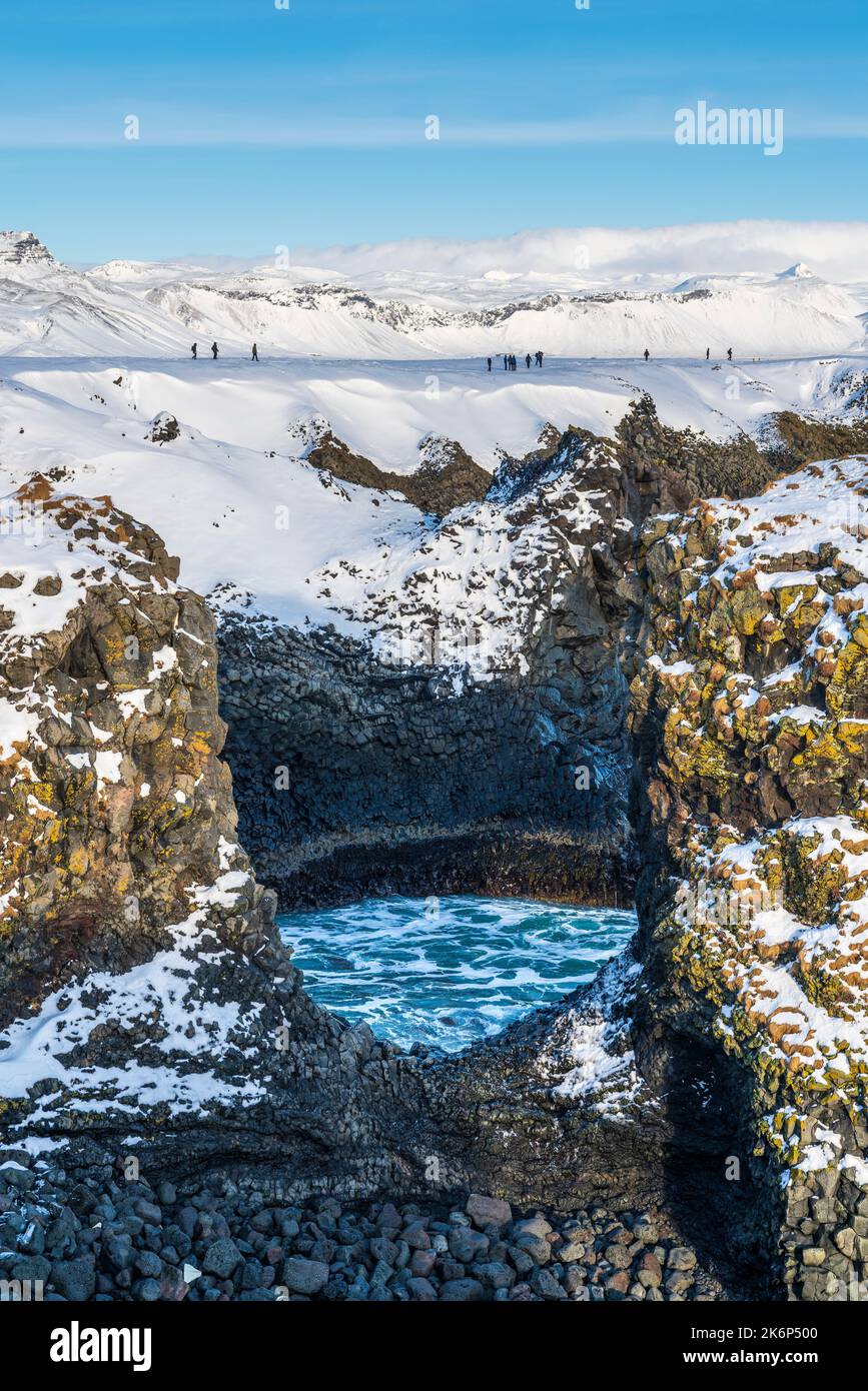 Gatklettur (Hellnar Arch), naturally formed stone arch found between ...